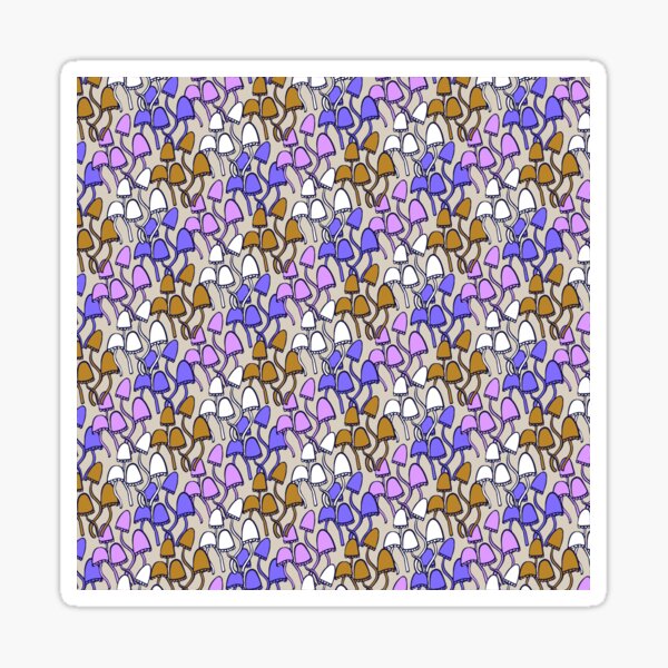 "Groovy Weirdcore Shiitake Mushroom pattern in purple, pink and golden ...