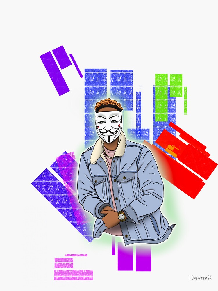 "Anonymous mask" Sticker for Sale by DavoxX | Redbubble