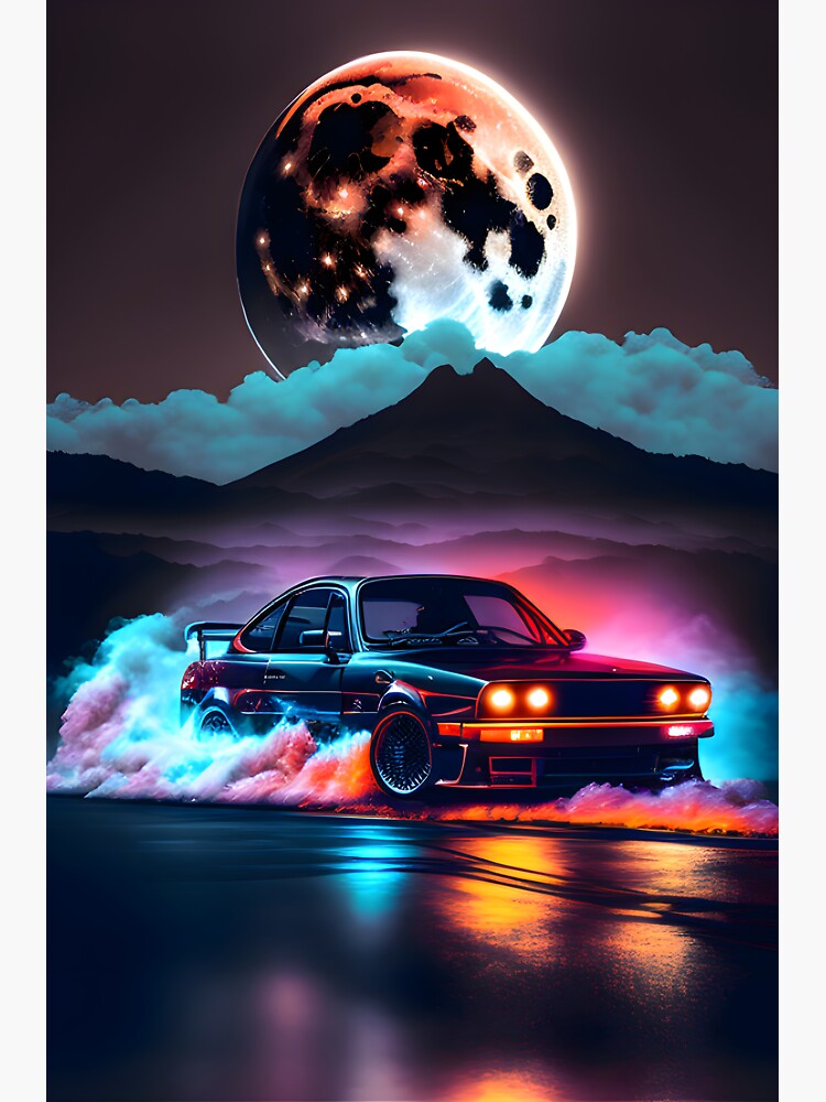 "E30 Neon Drift Art" Sticker for Sale by ArtAT | Redbubble