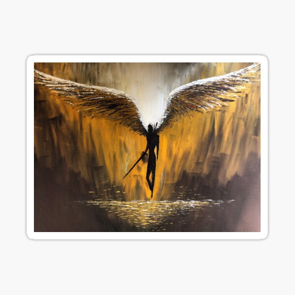 "Angel with sward " Sticker for Sale by BiancaNeaguArt | Redbubble
