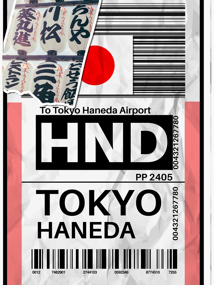 "HND Luggage Airport Label Tokyo Haneda Airport" Sticker for Sale by ...