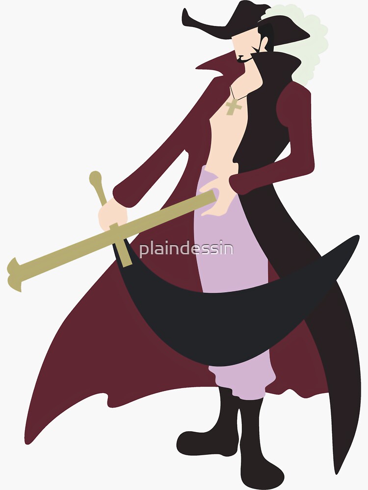 "Mihawk Minimalist Design" Sticker for Sale by plaindessin | Redbubble
