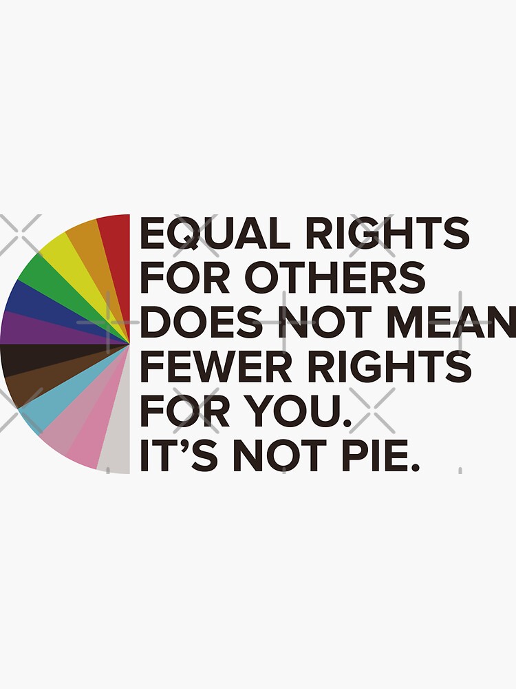 "Equal Rights LGBTQIA+ Pride Awareness Inclusivity Ally" Sticker for ...