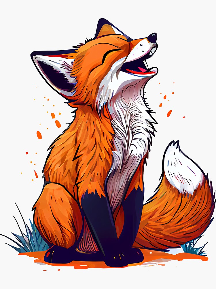 "Furry Laughing Baby Red Fox - Laughing Animals" Sticker for Sale by ...