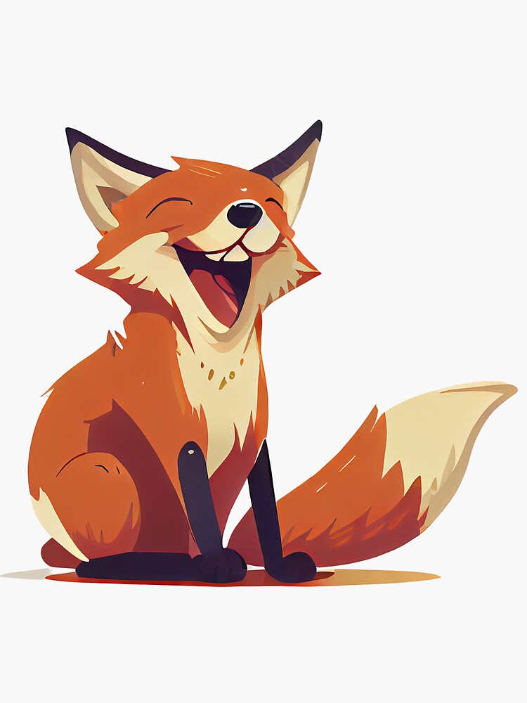 "Laughing Baby Red Fox - Laughing Animals" Sticker for Sale by ...