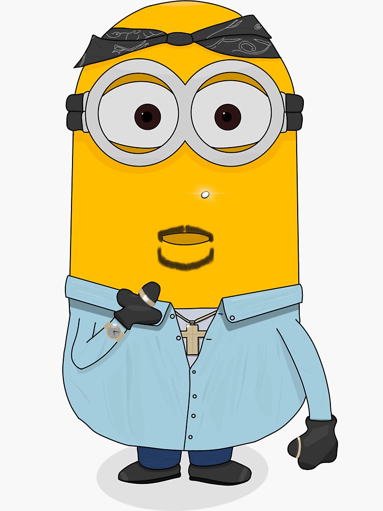 "Tupac Minion Digital Art" Sticker for Sale by faustinop | Redbubble