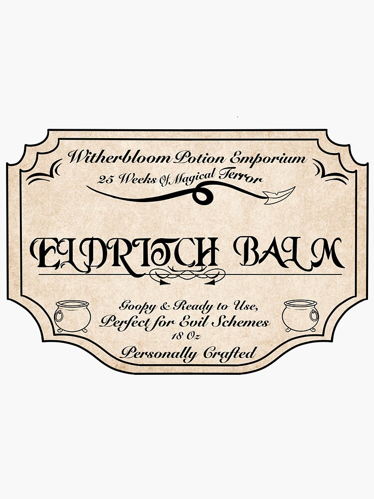 "Eldritch Balm Old Fashioned label" Sticker for Sale by willy-philly ...