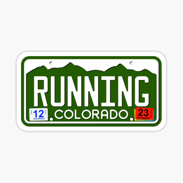 "Colorado License Plate - RUNNING" Sticker for Sale by RonTo | Redbubble