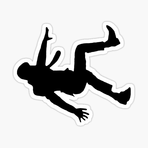 "man falling silhouette" Sticker for Sale by melanddad | Redbubble