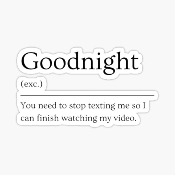 Goodnight Funny Dictionary Definition Sticker For Sale By ED goodnight-funny-dictionary-definition-sticker-for-sale-by-ed