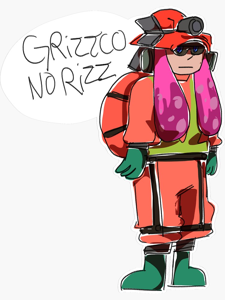 "grizzco no rizz" Sticker for Sale by vantass773 | Redbubble