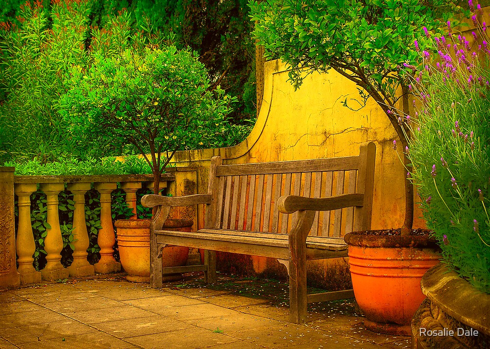 "Mediterranean Bench ~ No 1" by Rosalie Dale | Redbubble