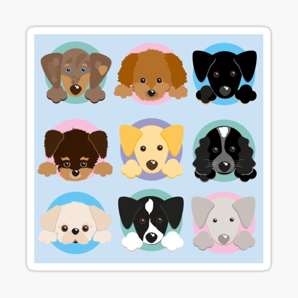 "cute puppies " Sticker for Sale by RachRulu | Redbubble