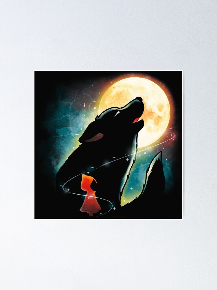 "Red Riding Hood Moon" Poster for Sale by VallinArt | Redbubble