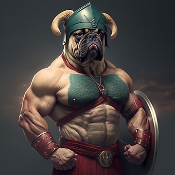 "Pug Warrior Dog Poster Dog Sticker" Sticker for Sale by puglifemerch ...