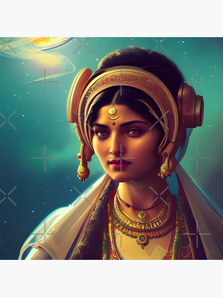 "Beautiful Indian Space princess" Sticker for Sale by WorldOfFairies ...