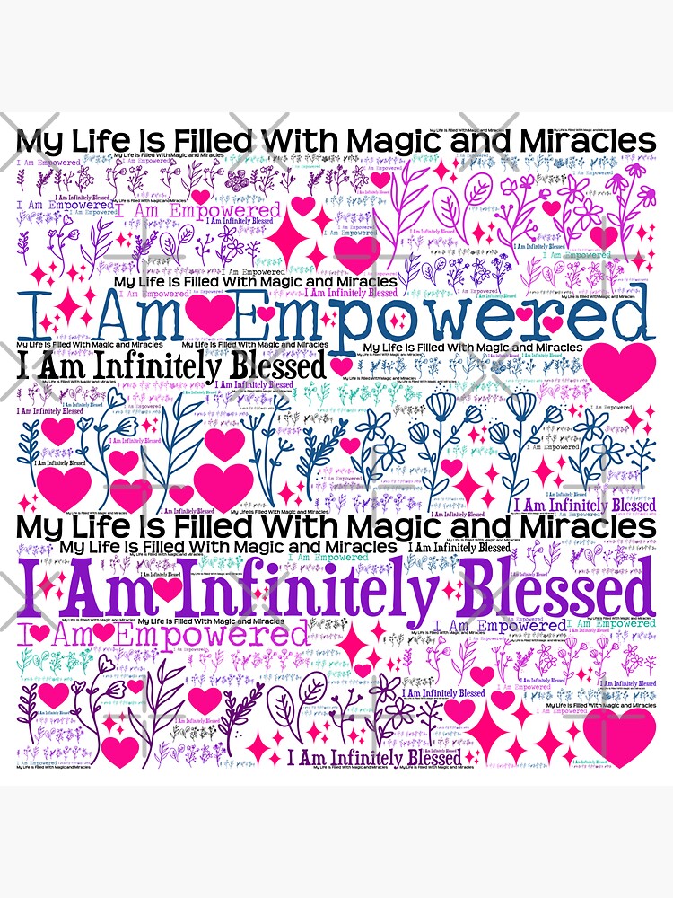 "Empowering Self Love Affirmations with Hearts and Sparkles" Sticker ...