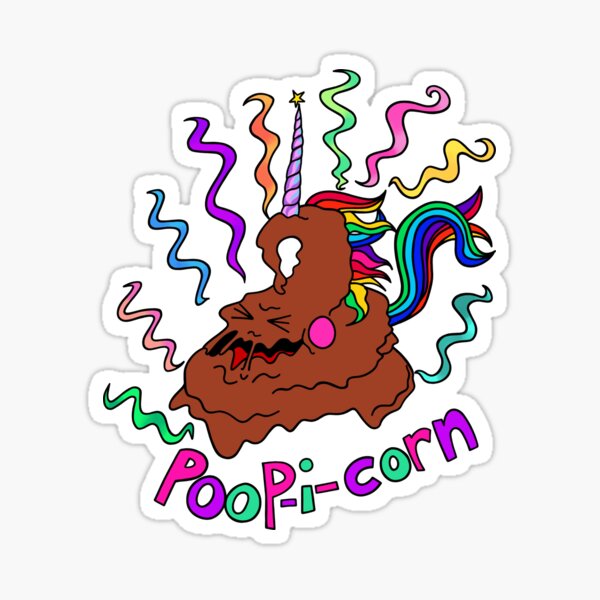 "Poop-i-corn" Sticker for Sale by MickeyLaLa | Redbubble