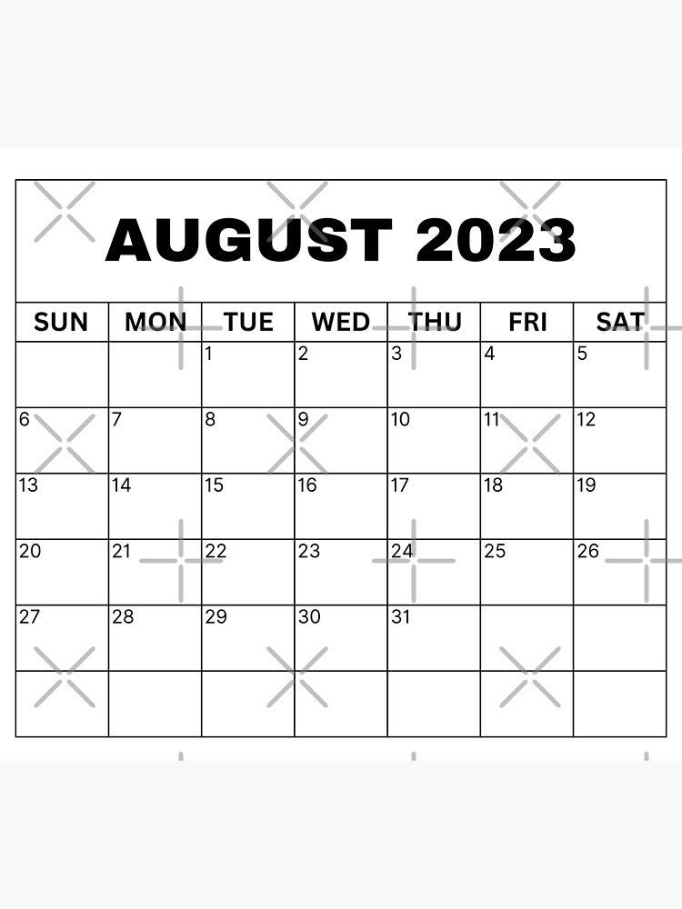 August Calendar 2023 Premium Matte Vertical Poster