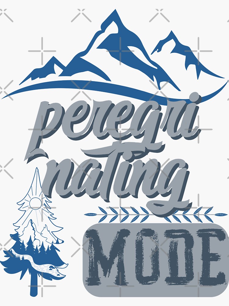 "peregri nating mode, forest river sun inside tree pine" Sticker for ...