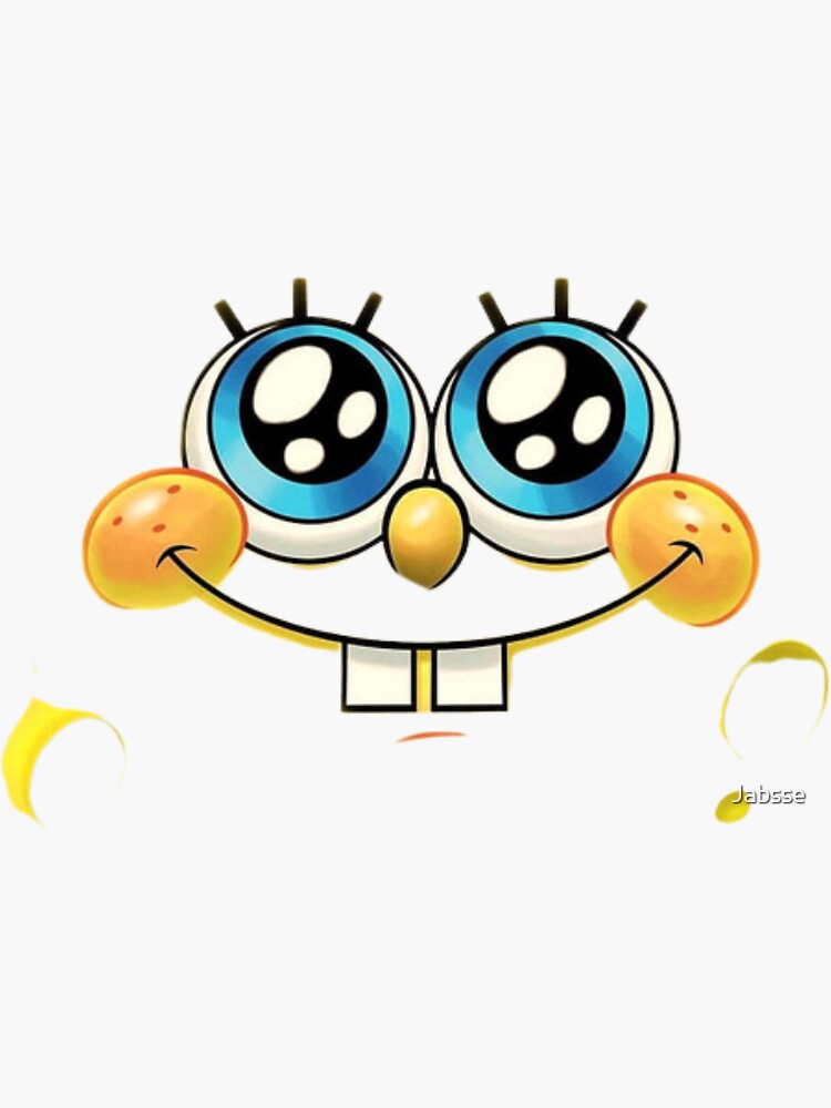 "spongebob face eyes teeth " Sticker for Sale by Jabsse | Redbubble