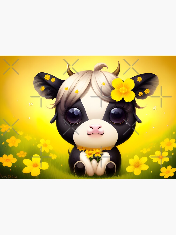 "Chibi Cow" Sticker for Sale by HauntedWitch | Redbubble
