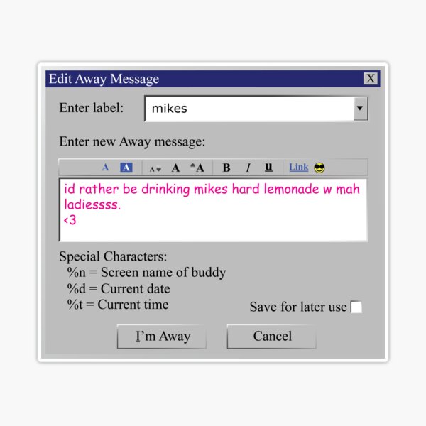 Classic Aim Away Messages