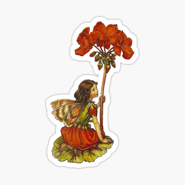 "geranium fairy" Sticker for Sale by hailschmidt | Redbubble