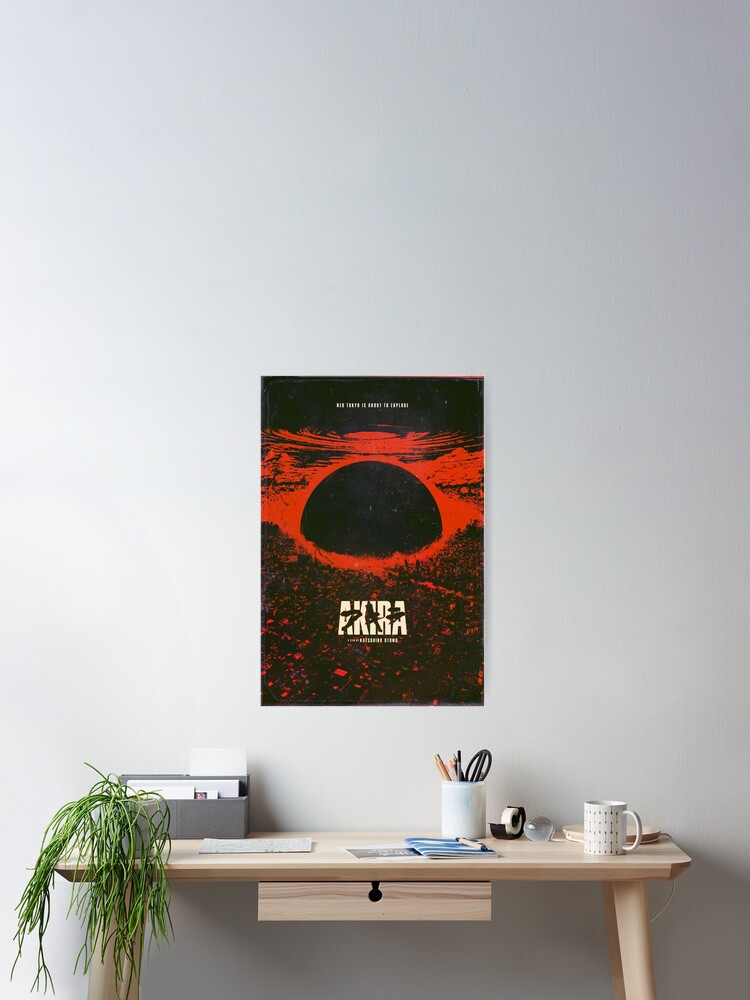 "Akira cyberpunk city explosion poster red" Poster for Sale by ...