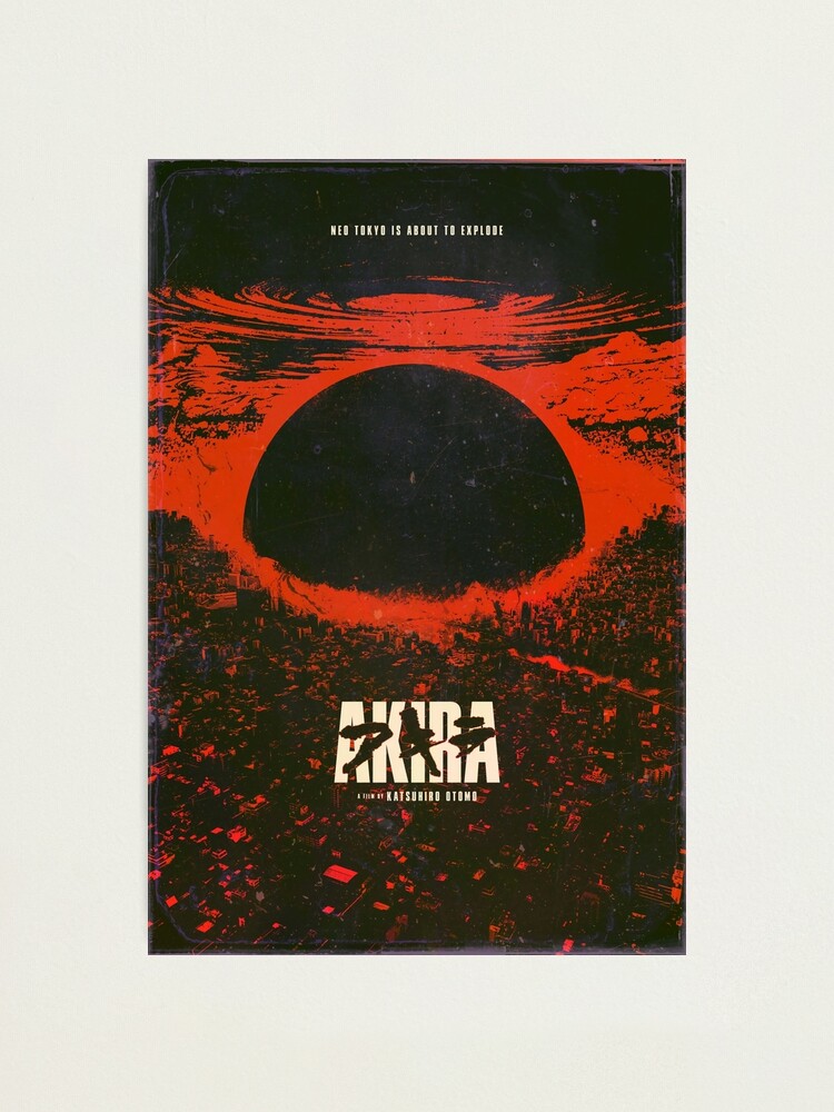 "Akira cyberpunk city explosion poster red" Photographic Print for Sale ...