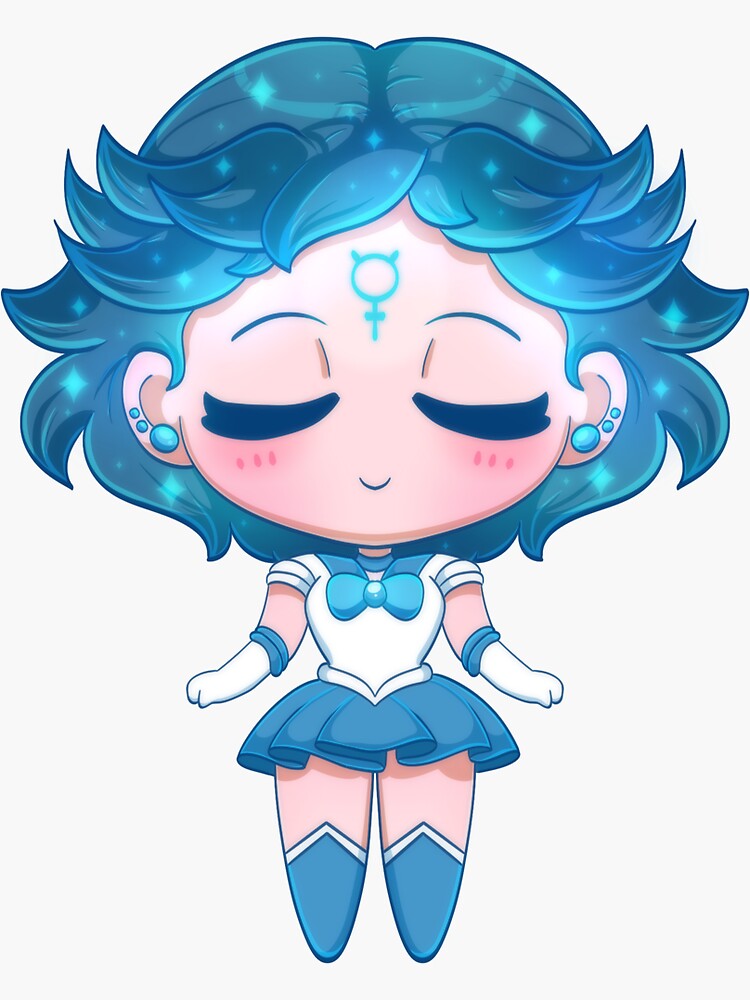 "chibi blue girl" Sticker for Sale by Sweet-art- | Redbubble