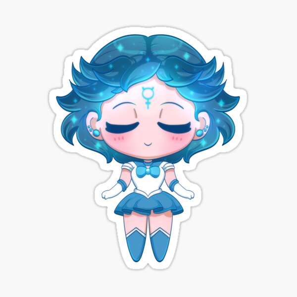 "chibi blue girl" Sticker for Sale by Sweet-art- | Redbubble