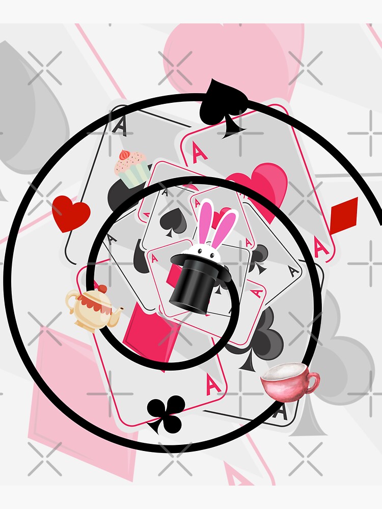 "Portal - Alice in Borderland - Rabbit - Cards - Hat" Sticker for Sale ...