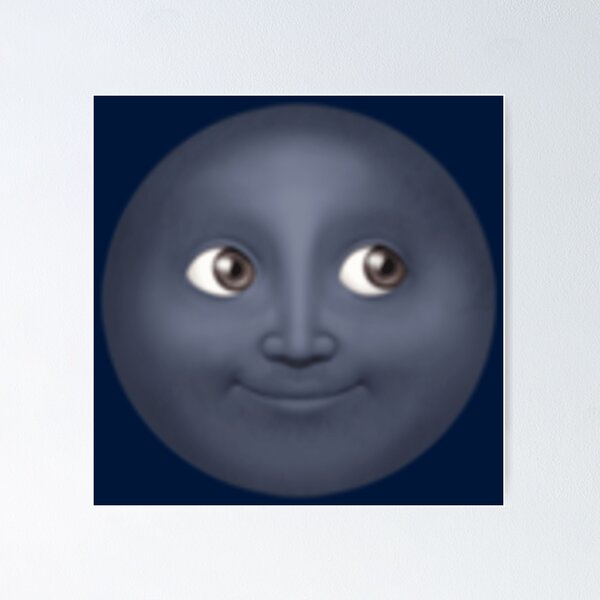 "New Moon Face - iPhone iOS Apple Emoji" Poster for Sale by ...