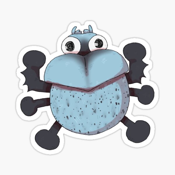 "Bug Beetle! Blue Beetle" Sticker for Sale by GoldfeatherArts | Redbubble