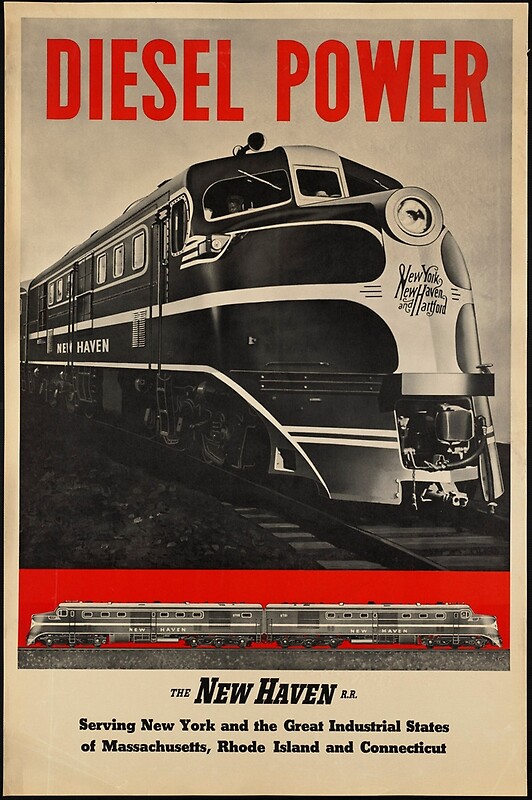 "Diesel Power Train Vintage Travel Advertisement Art Poster" by ...