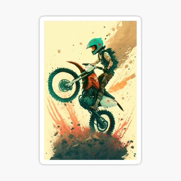 "Dirt Bike Anime Style" Sticker for Sale by KoolArtDistrict | Redbubble