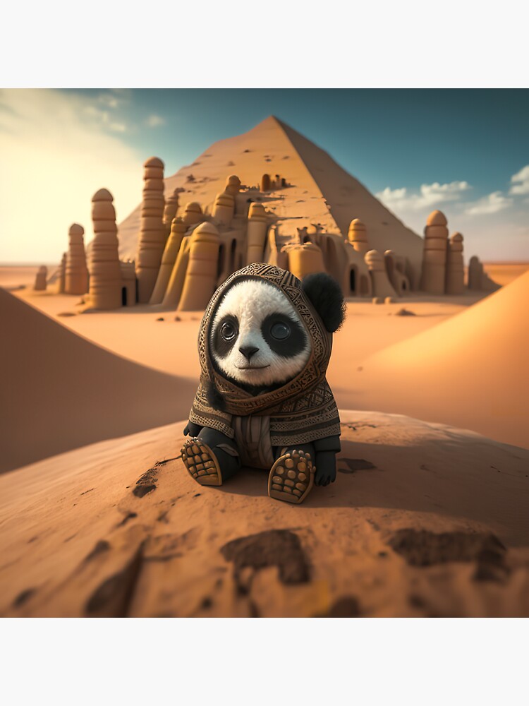"Little panda on the way in Egypt" Sticker for Sale by Globuwear | Redbubble