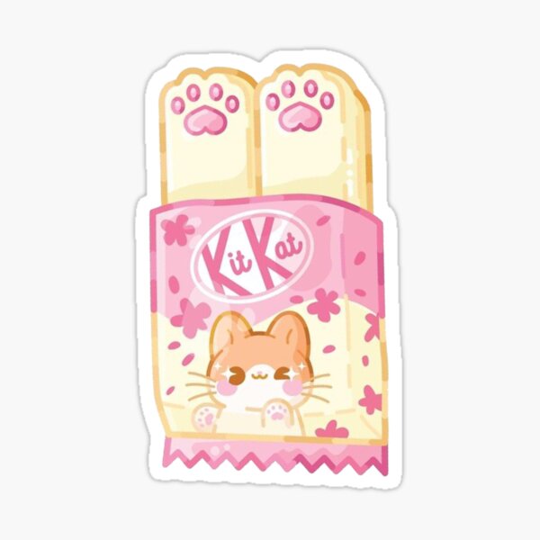 "Kawaii kitkat chocolate " Sticker for Sale by Bubbleshop16 | Redbubble