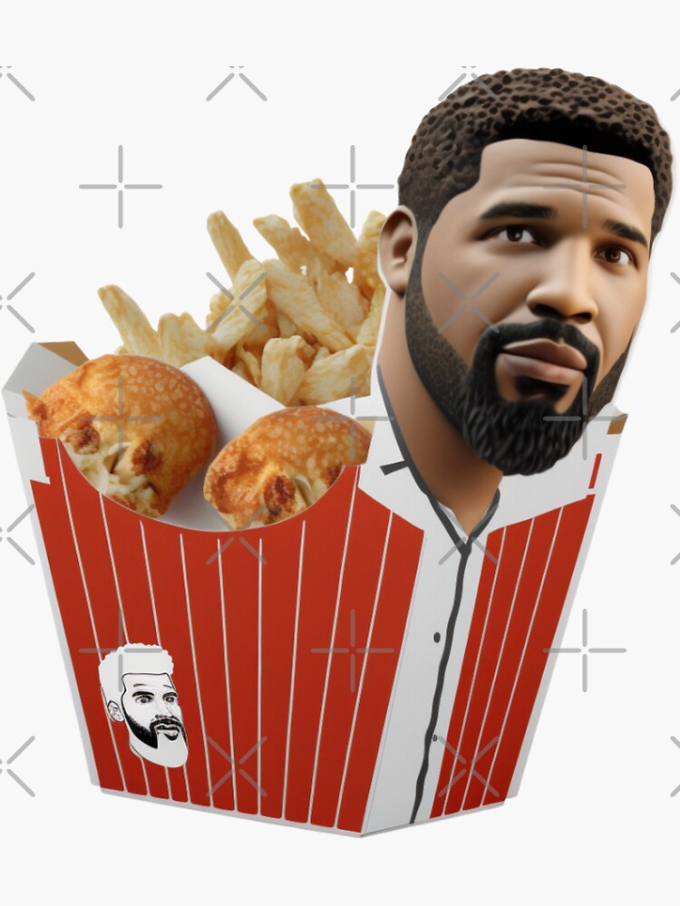 "Drake as KFC bucket " Sticker for Sale by ExplodedToons | Redbubble