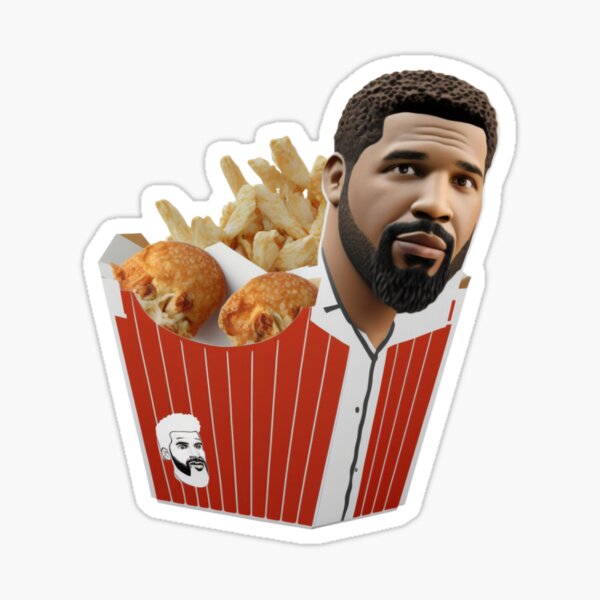 "Drake as KFC bucket " Sticker for Sale by ExplodedToons | Redbubble