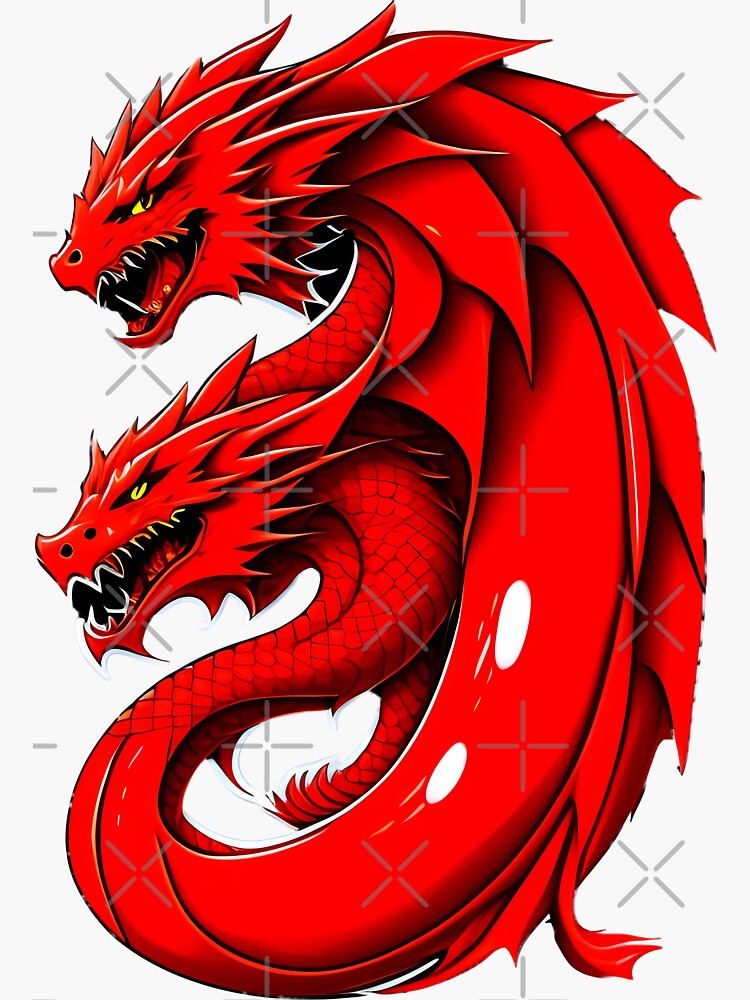 "Red Dragon Art - Cool Anime Style Manga Legendary Animals Illustration ...