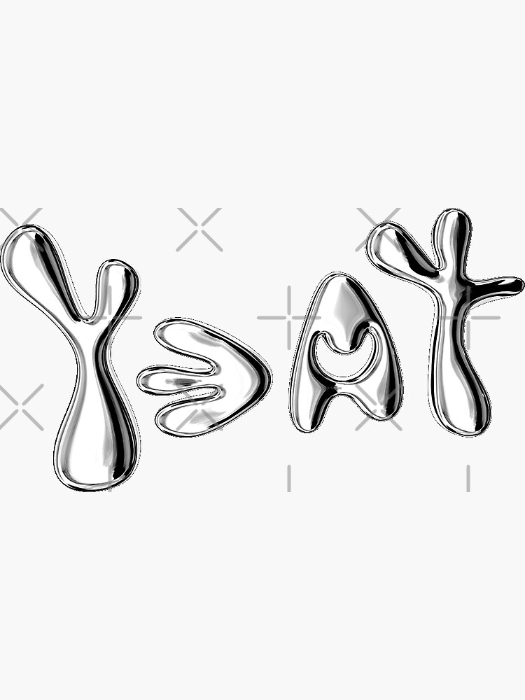 "yeat chrome text logo" Sticker for Sale by aalb1n | Redbubble