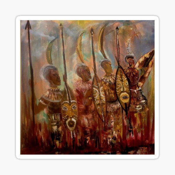 "ZULU WARRIORS" Sticker for Sale by VANJART | Redbubble