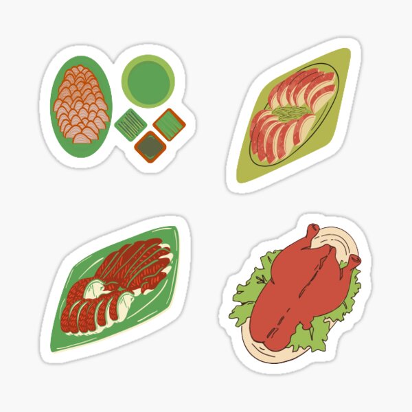 "Peking Duck art pack" Sticker for Sale by CinderPress | Redbubble