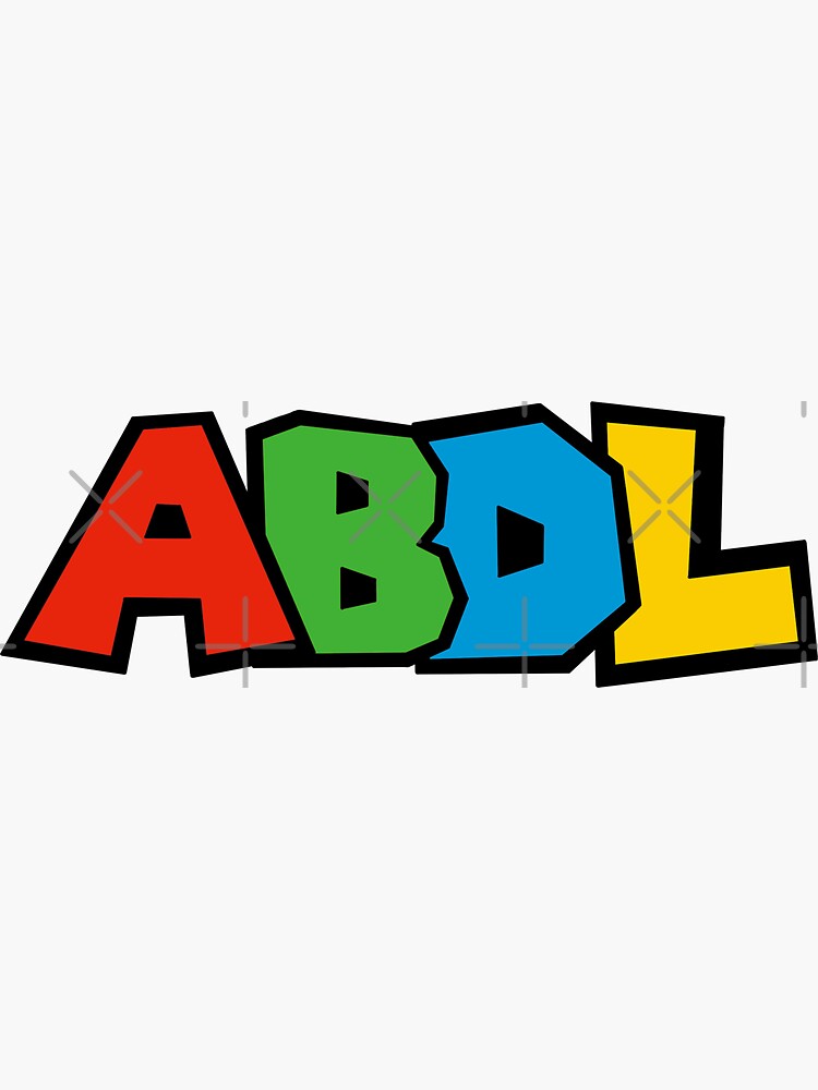 "ABDL - super logo " Sticker for Sale by DiaperedFancy | Redbubble