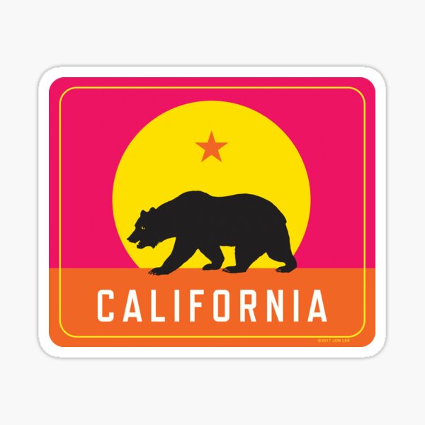 "California Bear" Sticker for Sale by JonLeeSurf | Redbubble