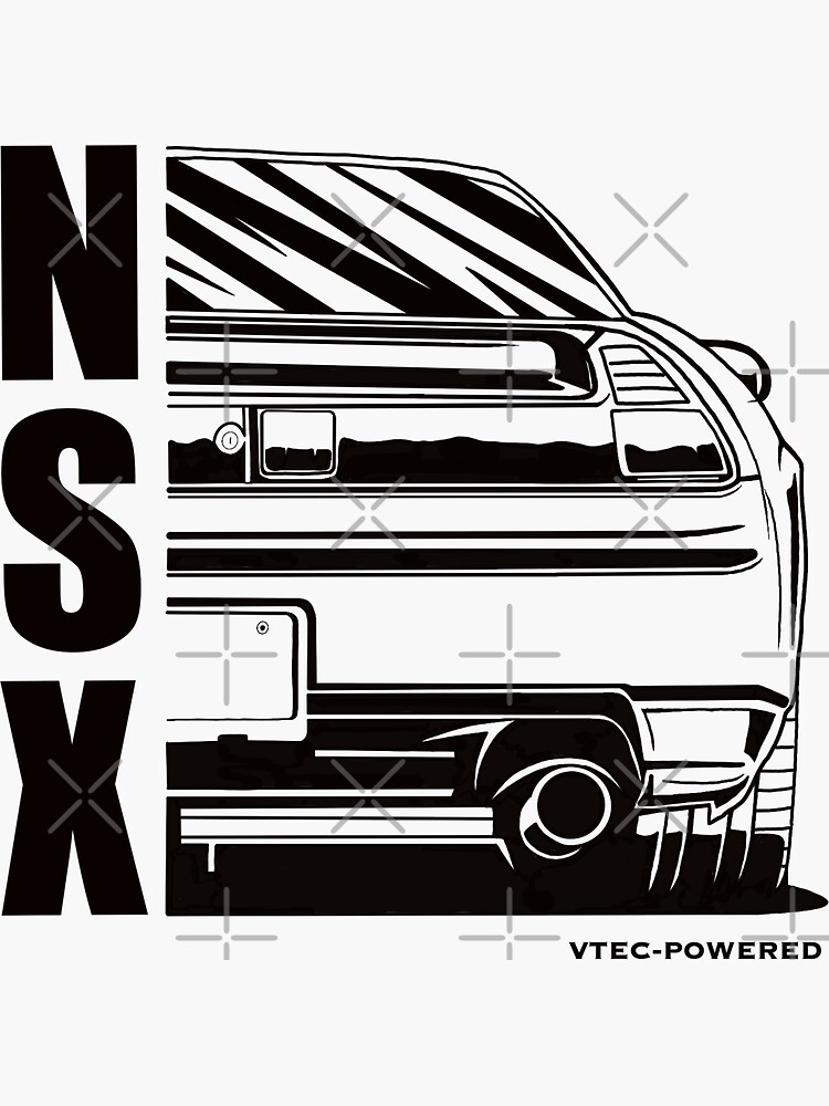 "Honda NSX Acura Vtec Powered" Sticker for Sale by DigitalArtHp | Redbubble