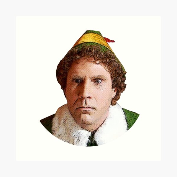 "BUDDY THE ELF Christmas Movie Angry Elf Face Will Ferrell " Art Print ...