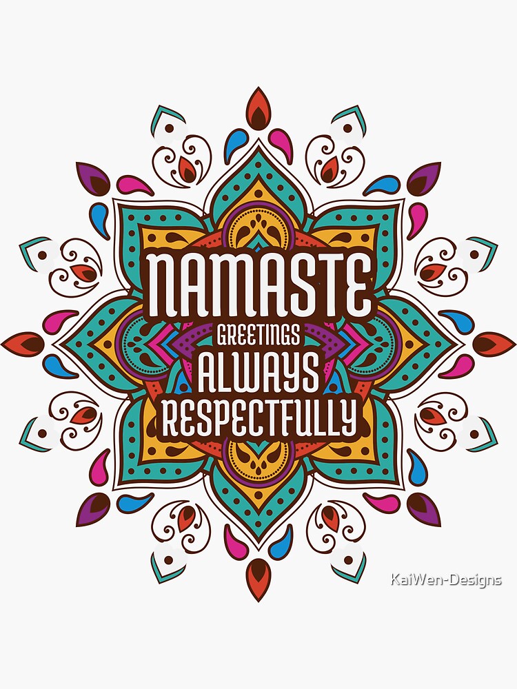 "Namaste" Sticker for Sale by KaiWen-Designs | Redbubble